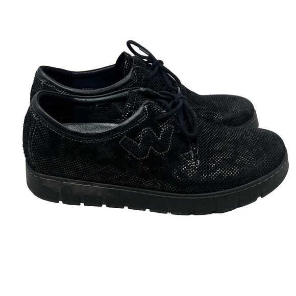 Wolky | Shoes | Wolky Shimmer Black Timba Suede Leather Lace Up Walking ...